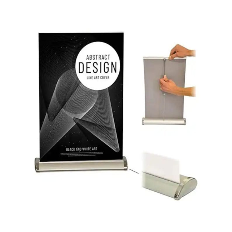 Mini Roll up Banner, Tabletop Retractable Banner, Table Display Banner ...