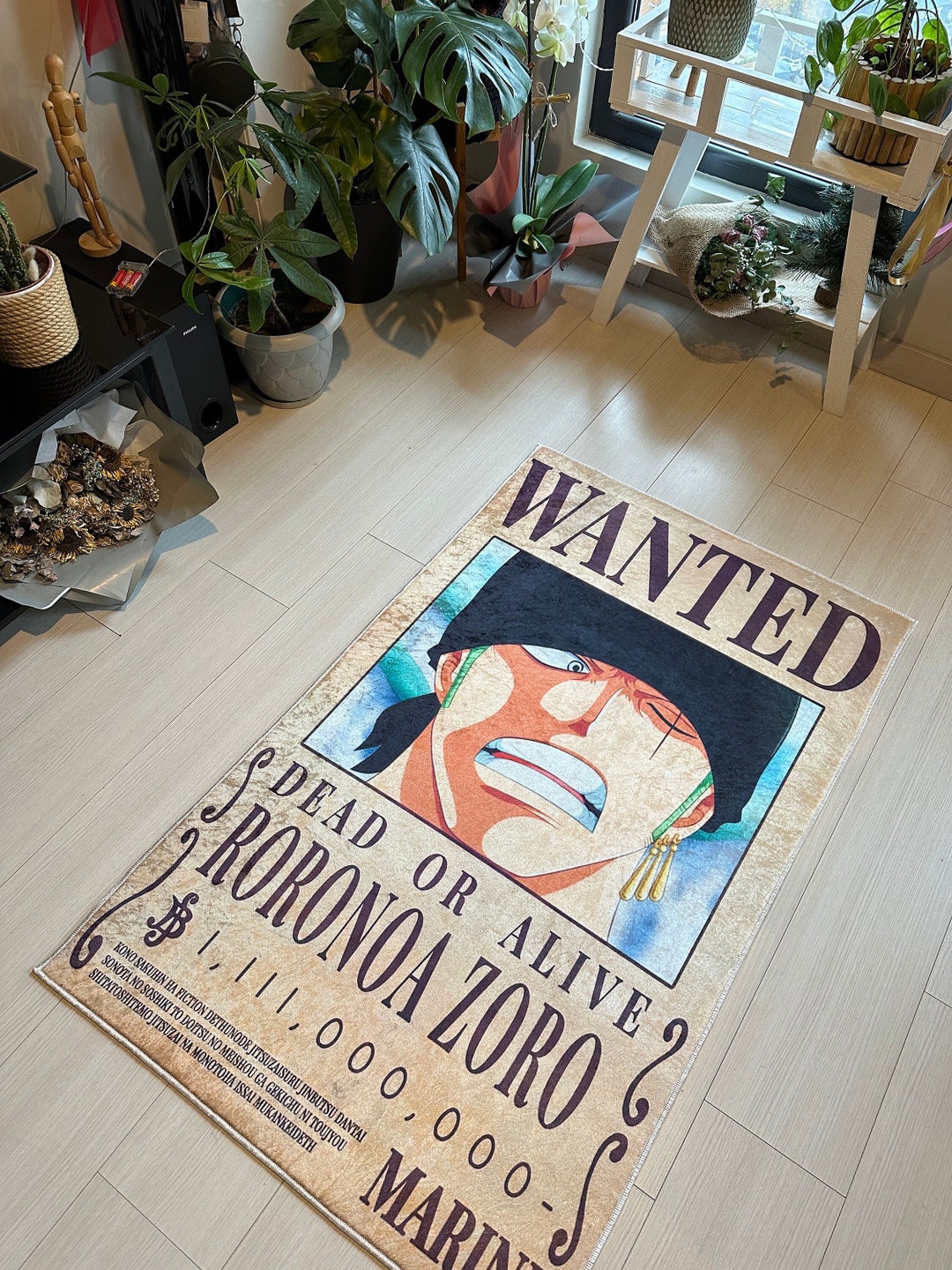 Anime One Piece Rug, Luffy and Zoro Design, Decorative Floor Mat, Fan ...