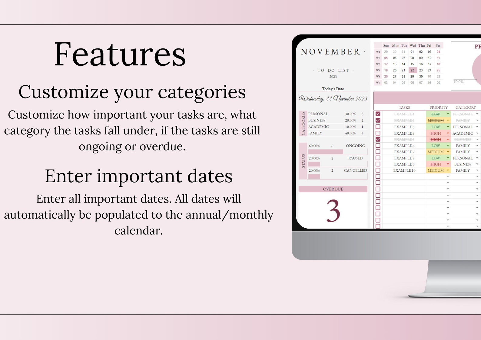Task Tracker, Monthly Calendar, Annual Calendar | to Do List ...
