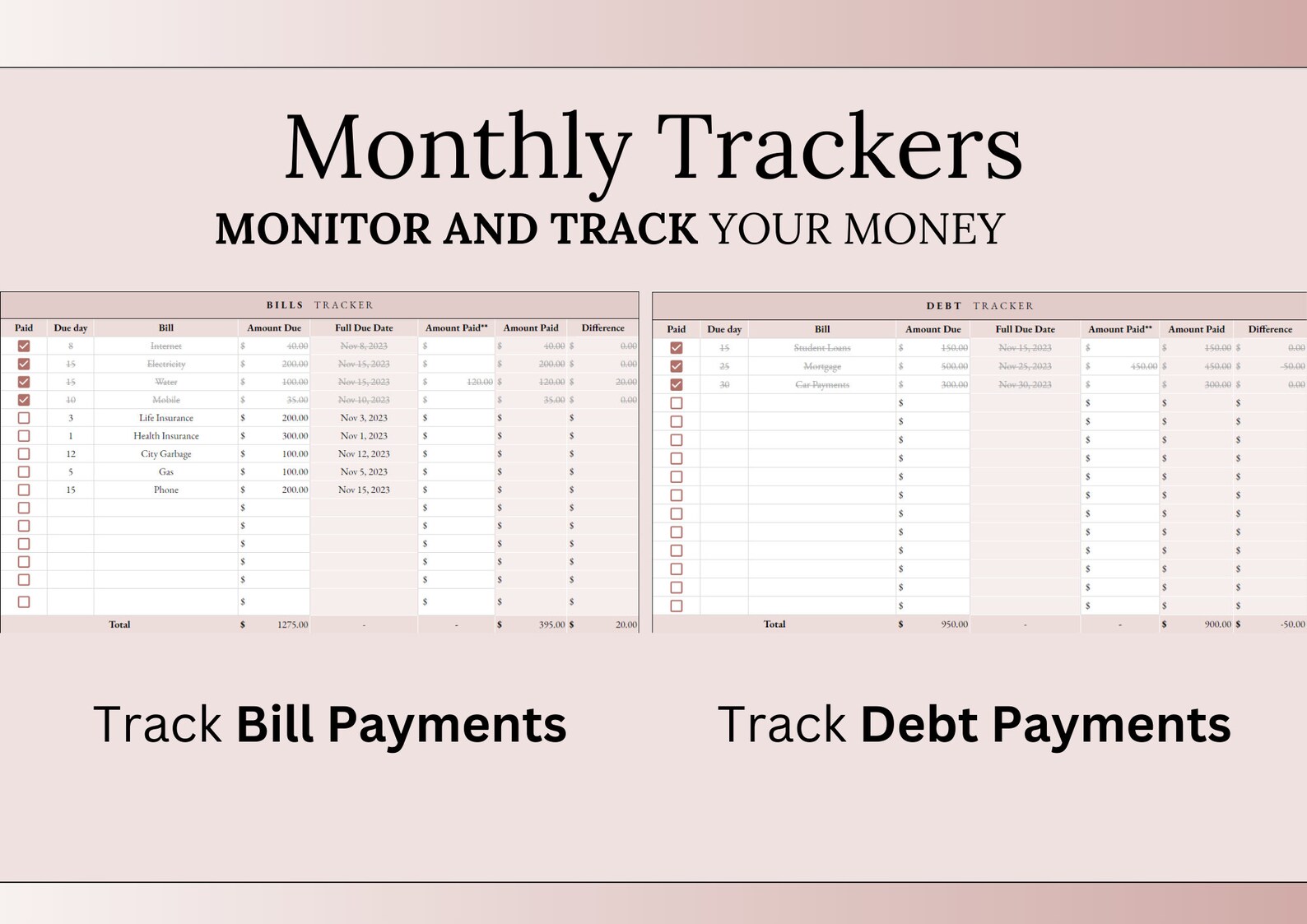 Simple Monthly Budget Template, Google Sheets, Income, Expenses, Debts ...