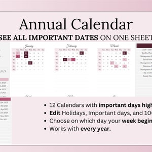 Task Tracker, Monthly Calendar, Annual Calendar | to Do List ...
