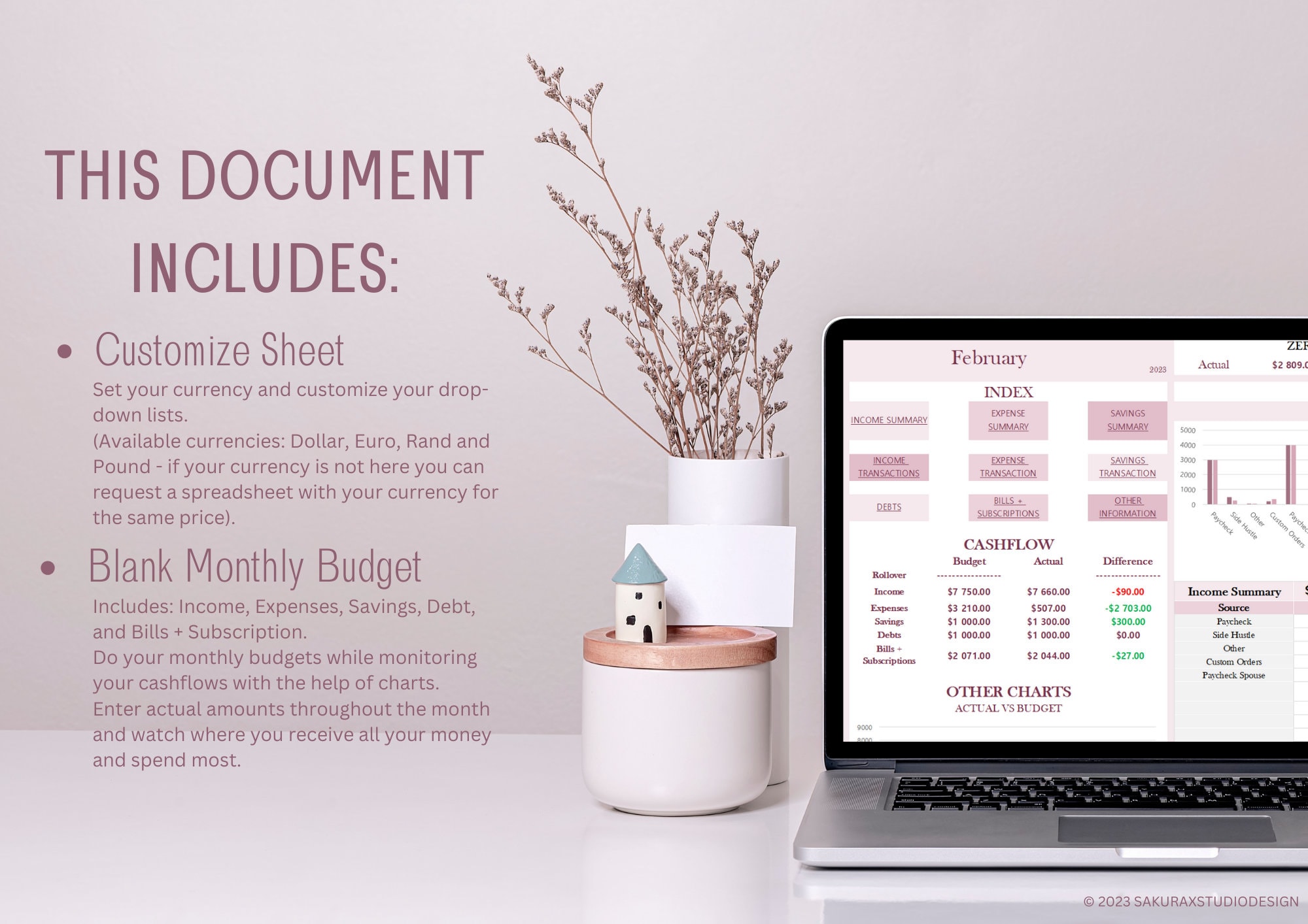 Monthly Budget Template, Microsoft Excel Budget Template, Income ...