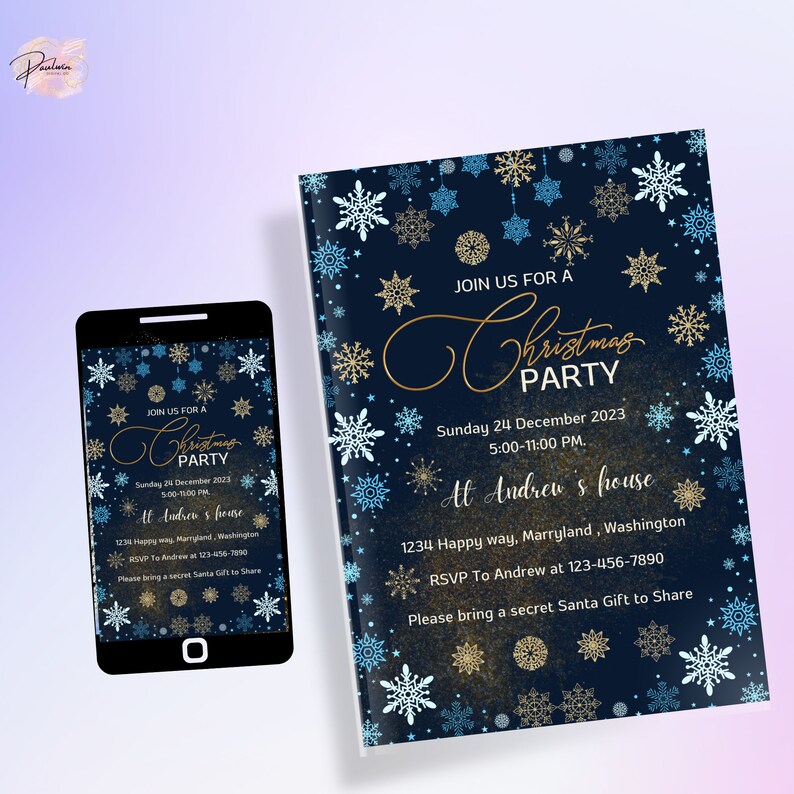 Editable Christmas Party Invitation Template (digital Download) - Etsy