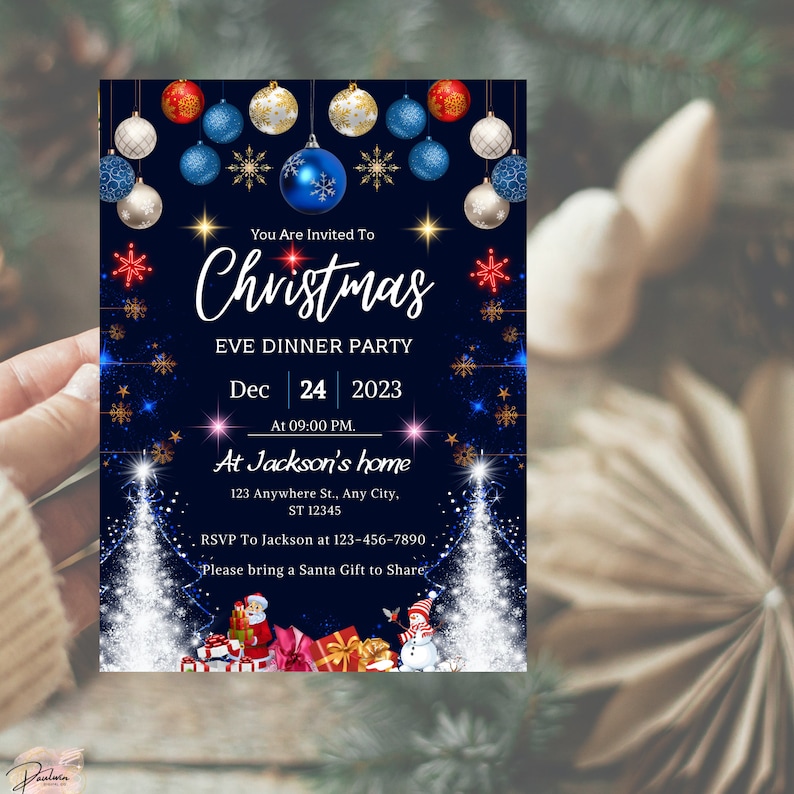 Editable Christmas Party Invitation, Christmas Party Printable Holiday ...