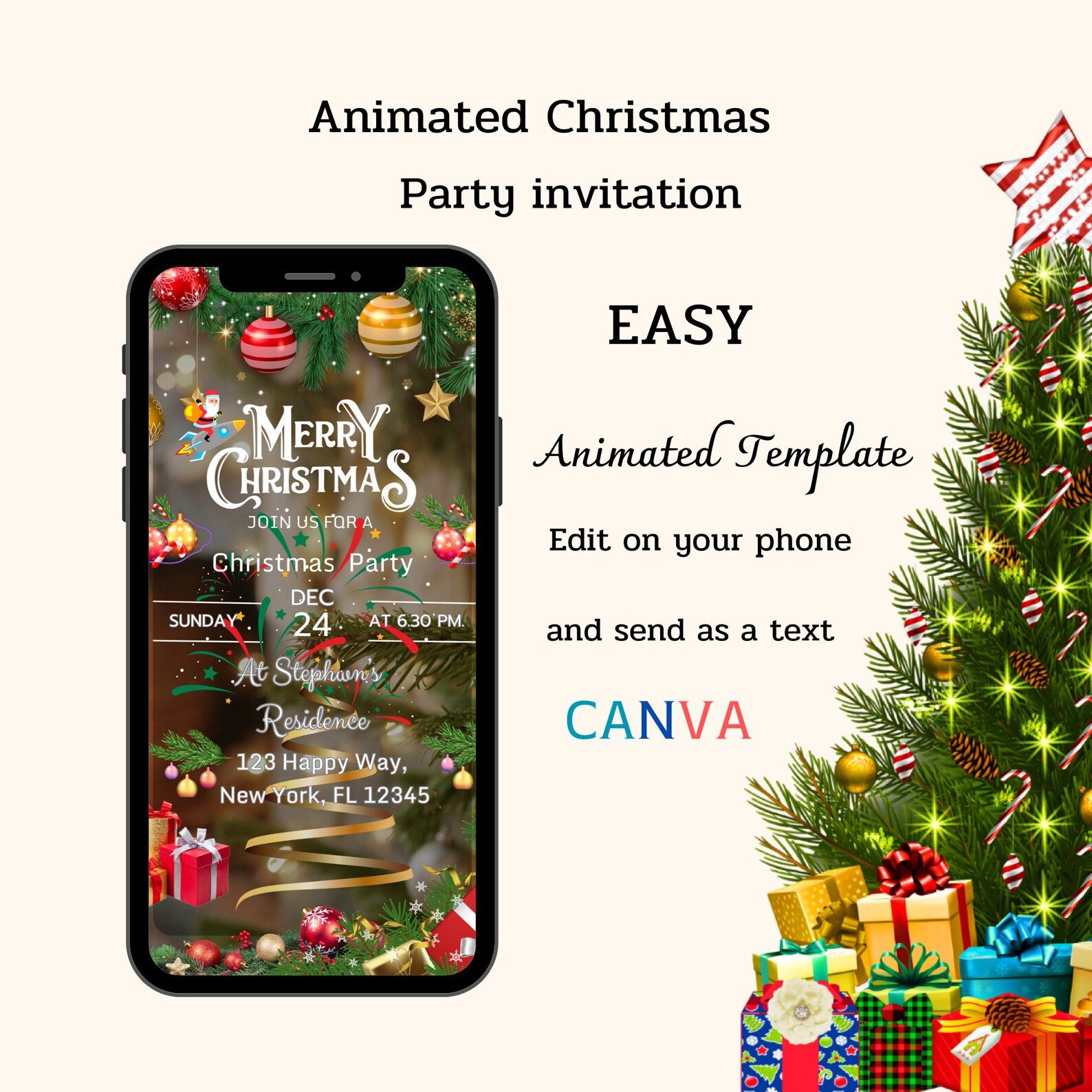 Christmas Party Invitation Video Template Christmas Party Invitation ...