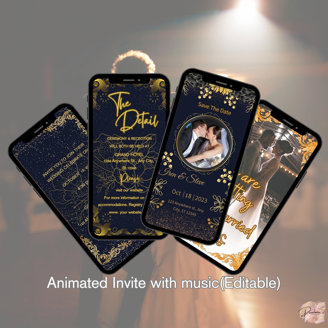 Digital Save the Date Animated Invitation, Digital Wedding Invitation ...