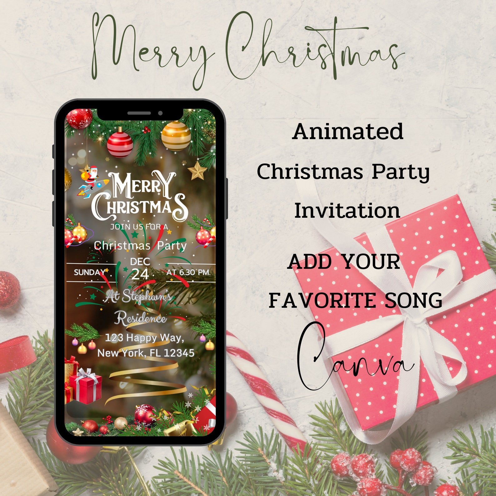 Christmas Party Invitation Video Template Christmas Party Invitation ...