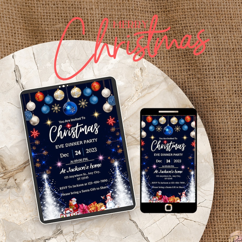 Editable Christmas Party Invitation, Christmas Party Printable Holiday ...