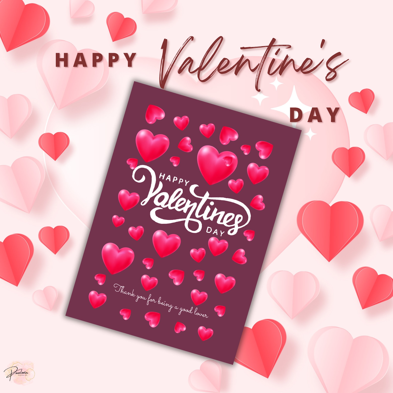 Valentine's Day Red Heart PDF - Printable Love Art, Romantic Decoration ...