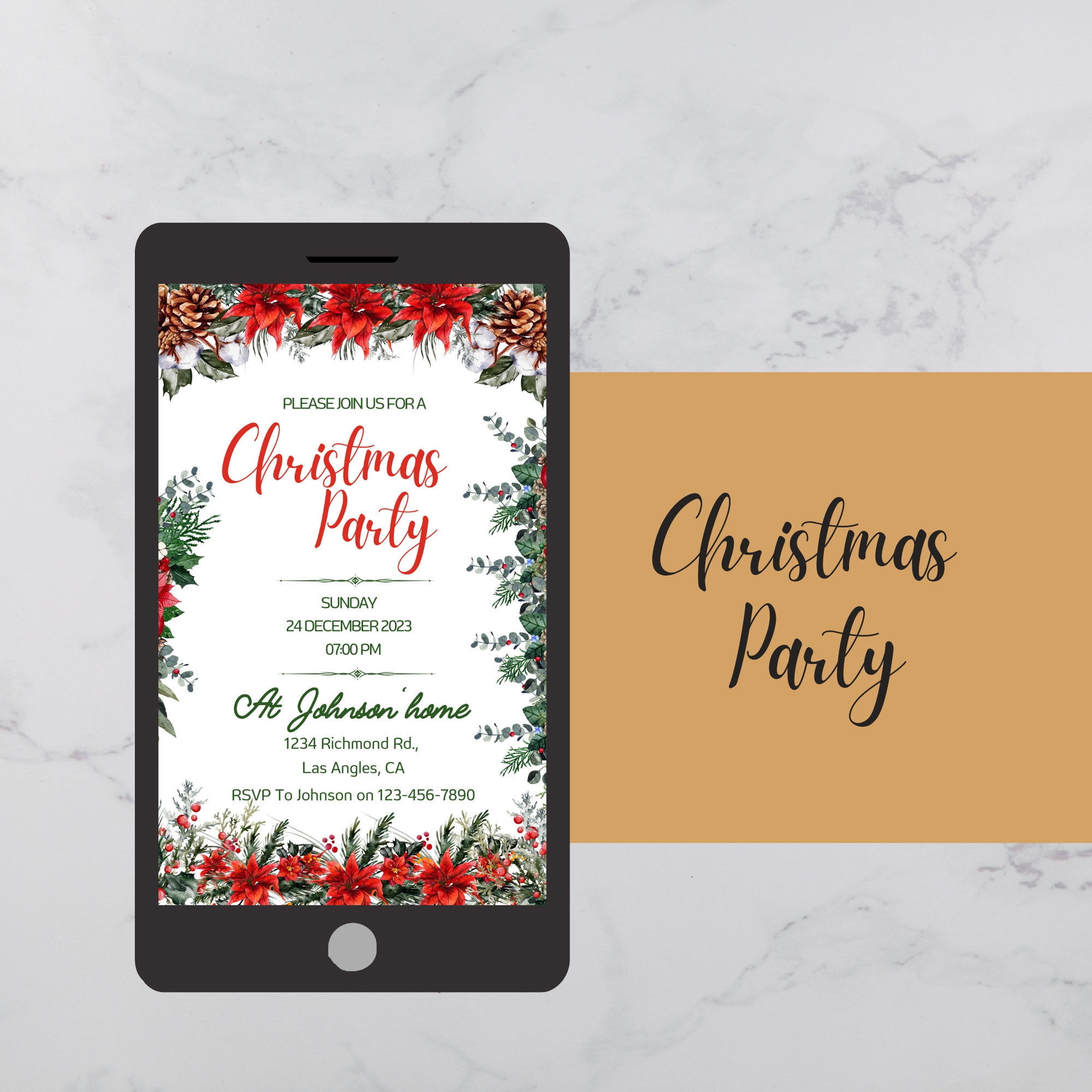 Editable Christmas Party Invitation, Holiday Work Party, Christmas ...