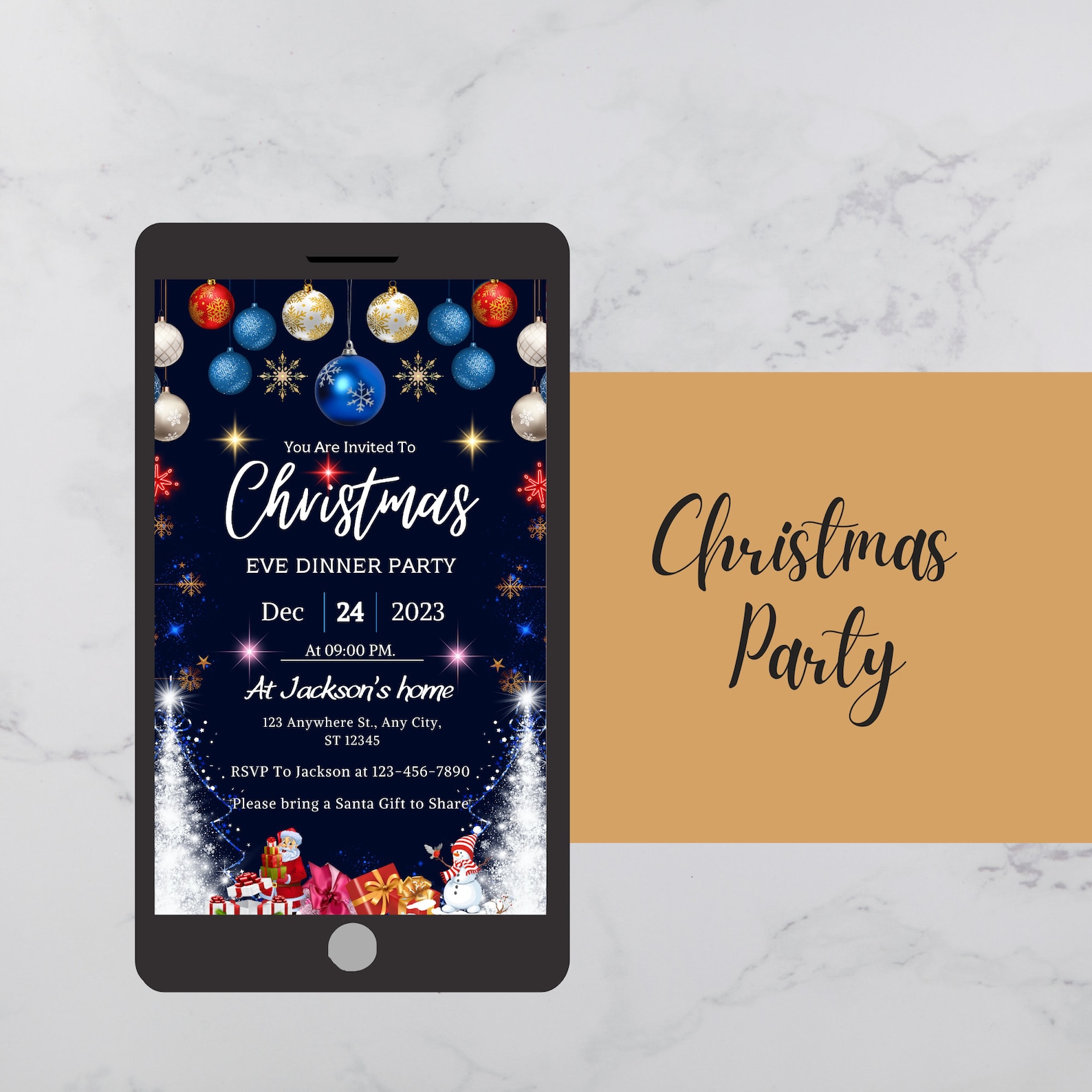 Editable Christmas Party Invitation, Christmas Party Printable Holiday ...