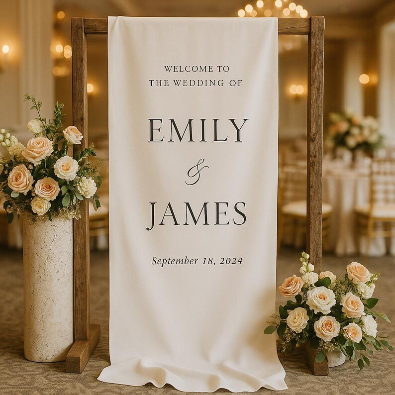 Welcome Sign for Baby Shower, Personalized Fabric Baby Shower Sign ...