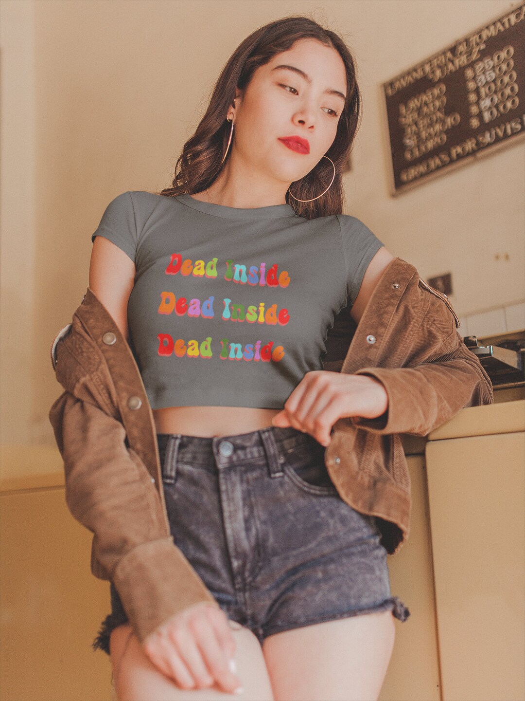 Dead Inside Champion Women's Heritage Cropped T-shirt - Etsy