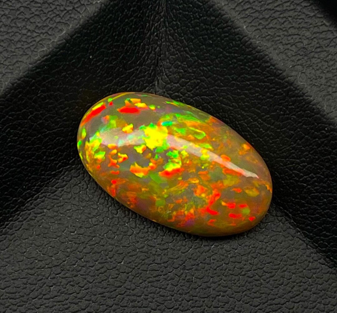 6.70ct Honeycomb Dark Opal, Rainbow Opal, Natural Ethiopian Opal Dark ...