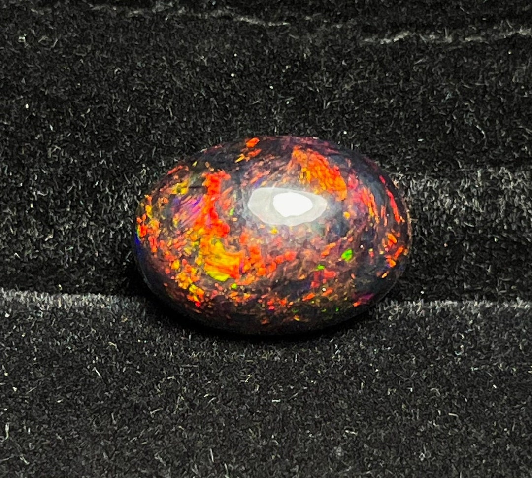 Red Fire Black Ethiopian Opal Natural Black Opal Opal Cabochon Loose ...