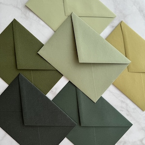 C6 Olive Envelope Greenery Invitation Envelope Minimalist Dark Green ...