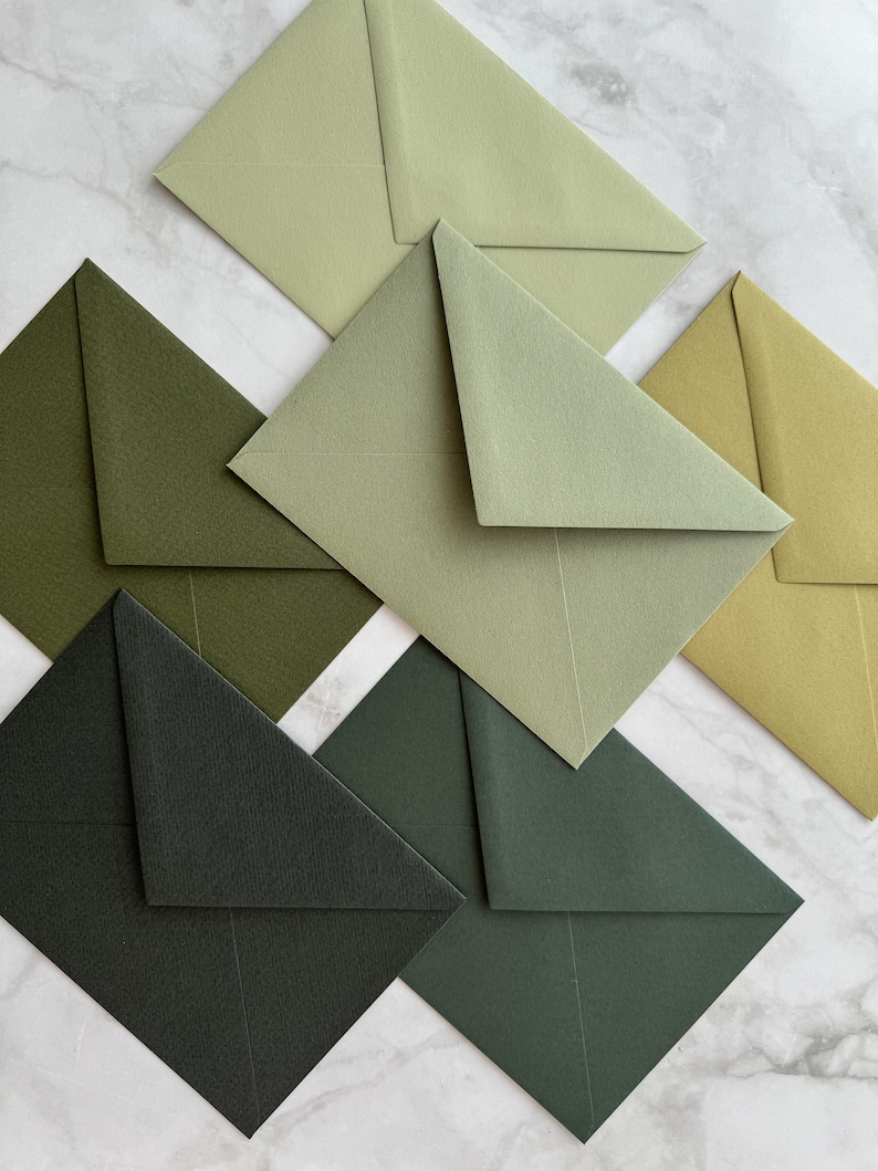 C6 Olive Envelope Greenery Invitation Envelope Minimalist Dark Green ...