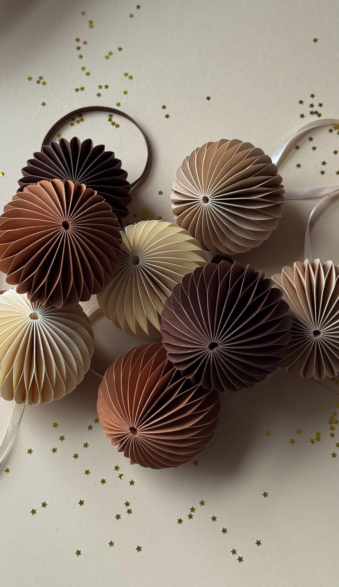 Burnt Orange Paper Christmas Baubles, Scandi Ornament Set of 4 - Etsy