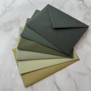 C6 Olive Envelope Greenery Invitation Envelope Minimalist Dark Green ...