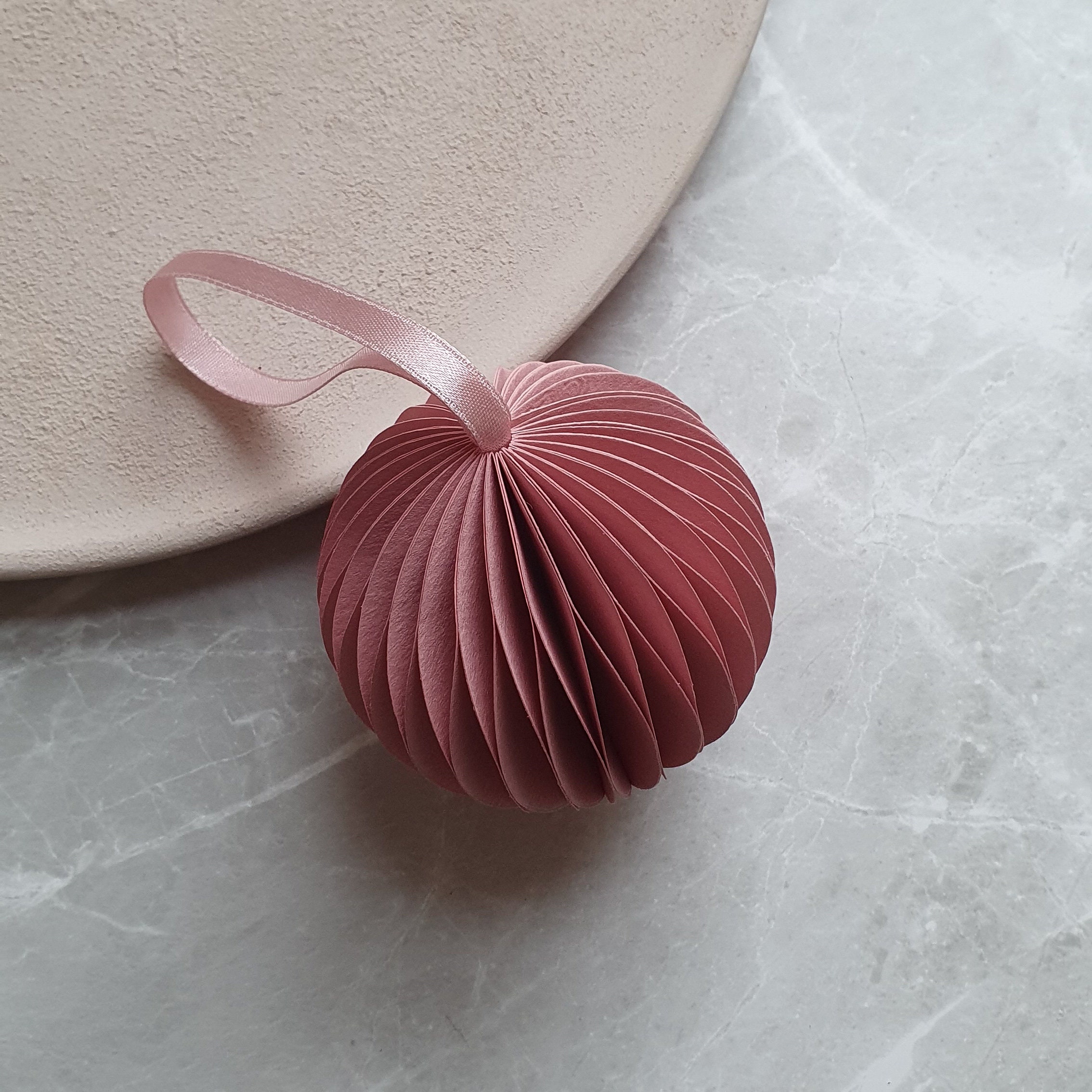Christmas Ornaments, Paper Baubles, Burnt Orange Scandi Decoration ...