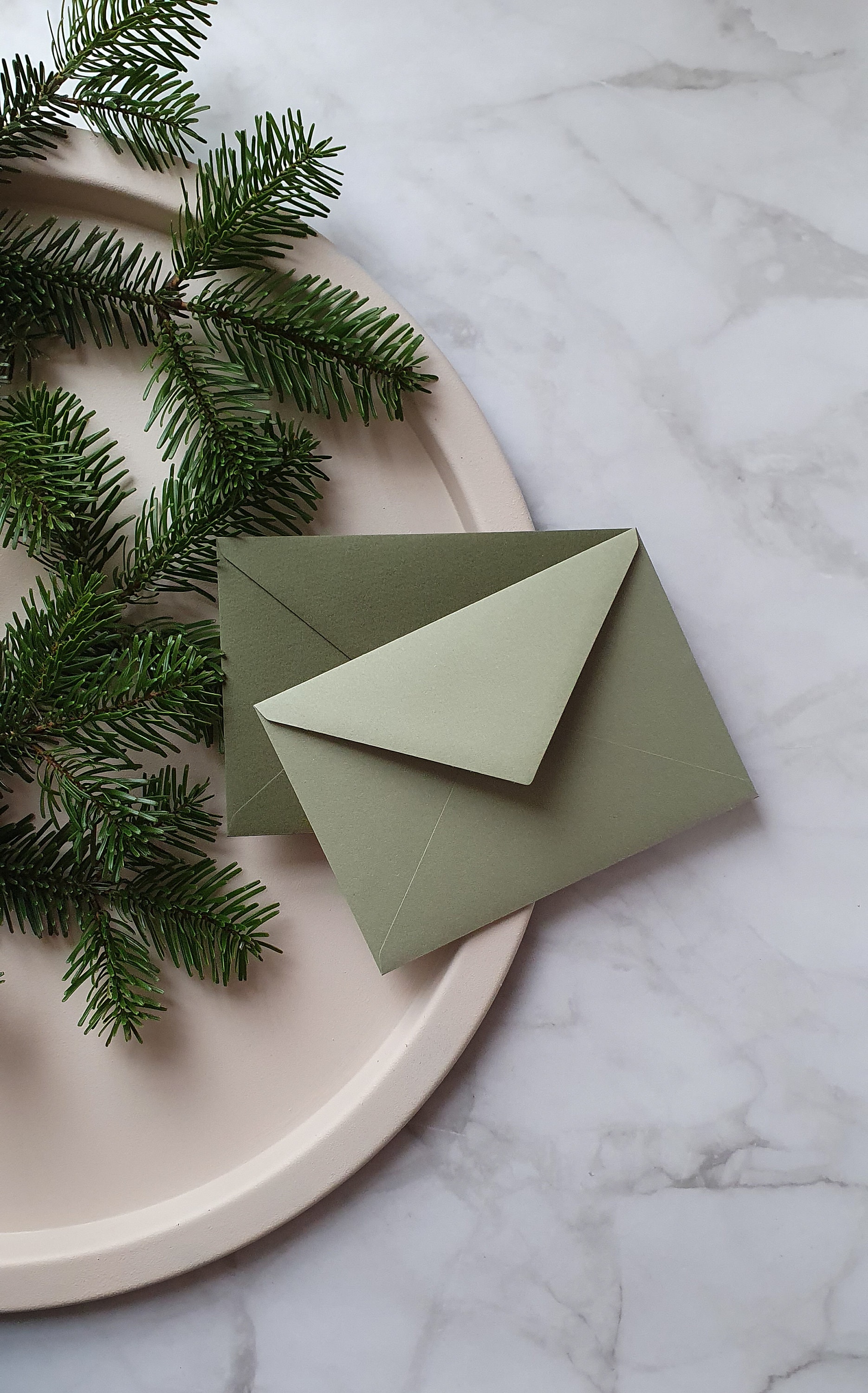 Olive Envelope Greenery Invitation Envelope Minimalist Wedding ...