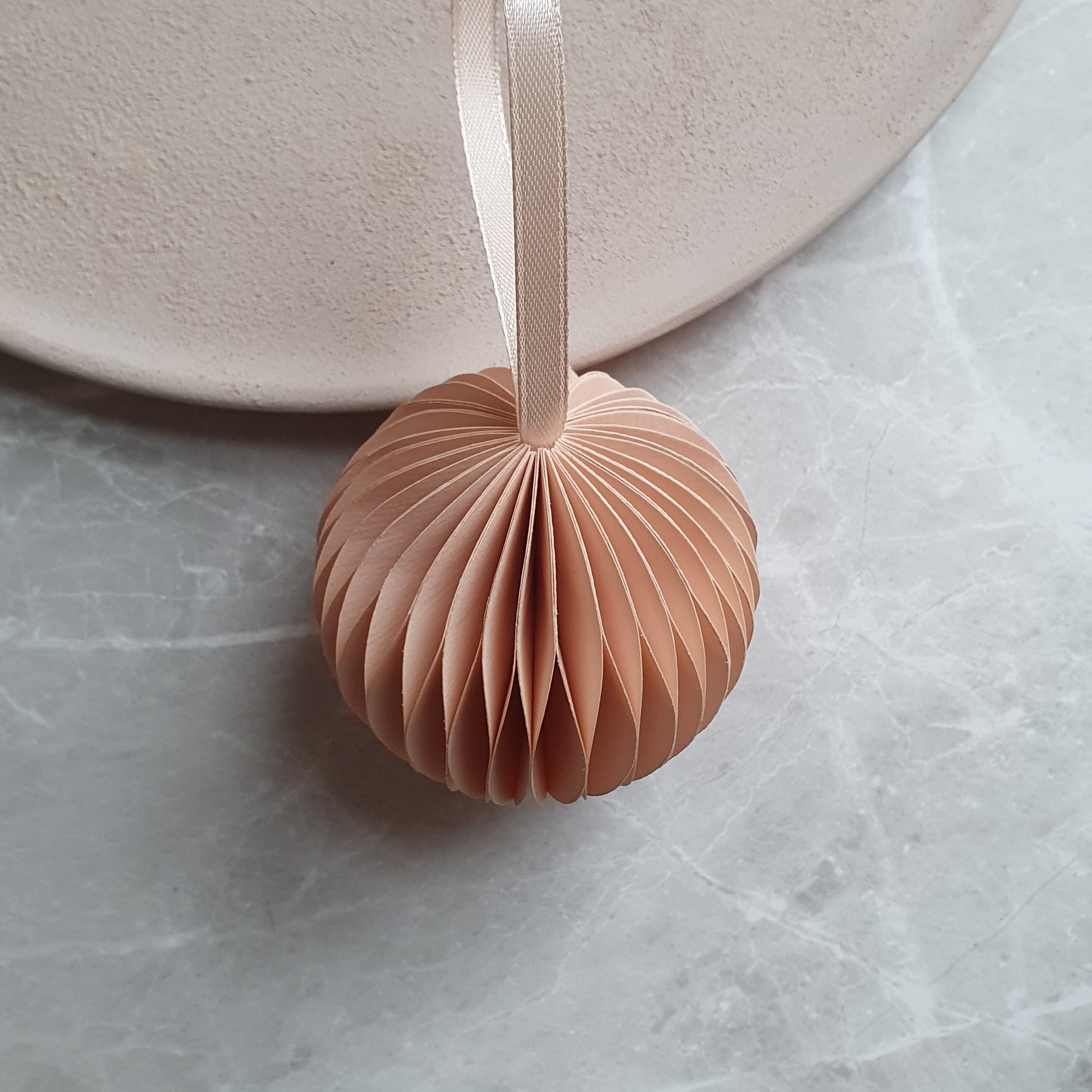Christmas Ornaments, Paper Baubles, Burnt Orange Scandi Decoration ...