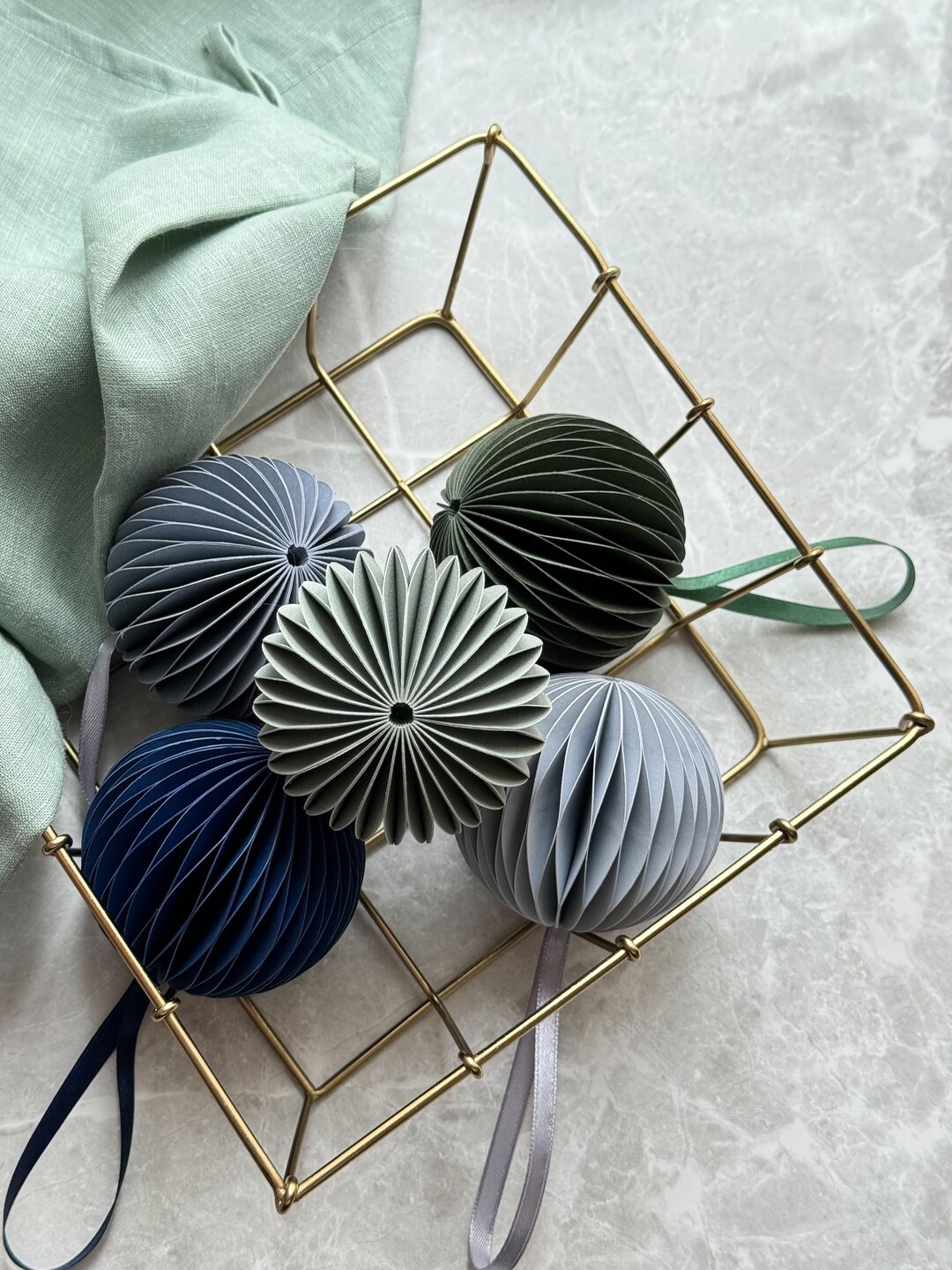 Christmas Ornaments, Paper Baubles, Natural Scandi Decoration, Rustic ...