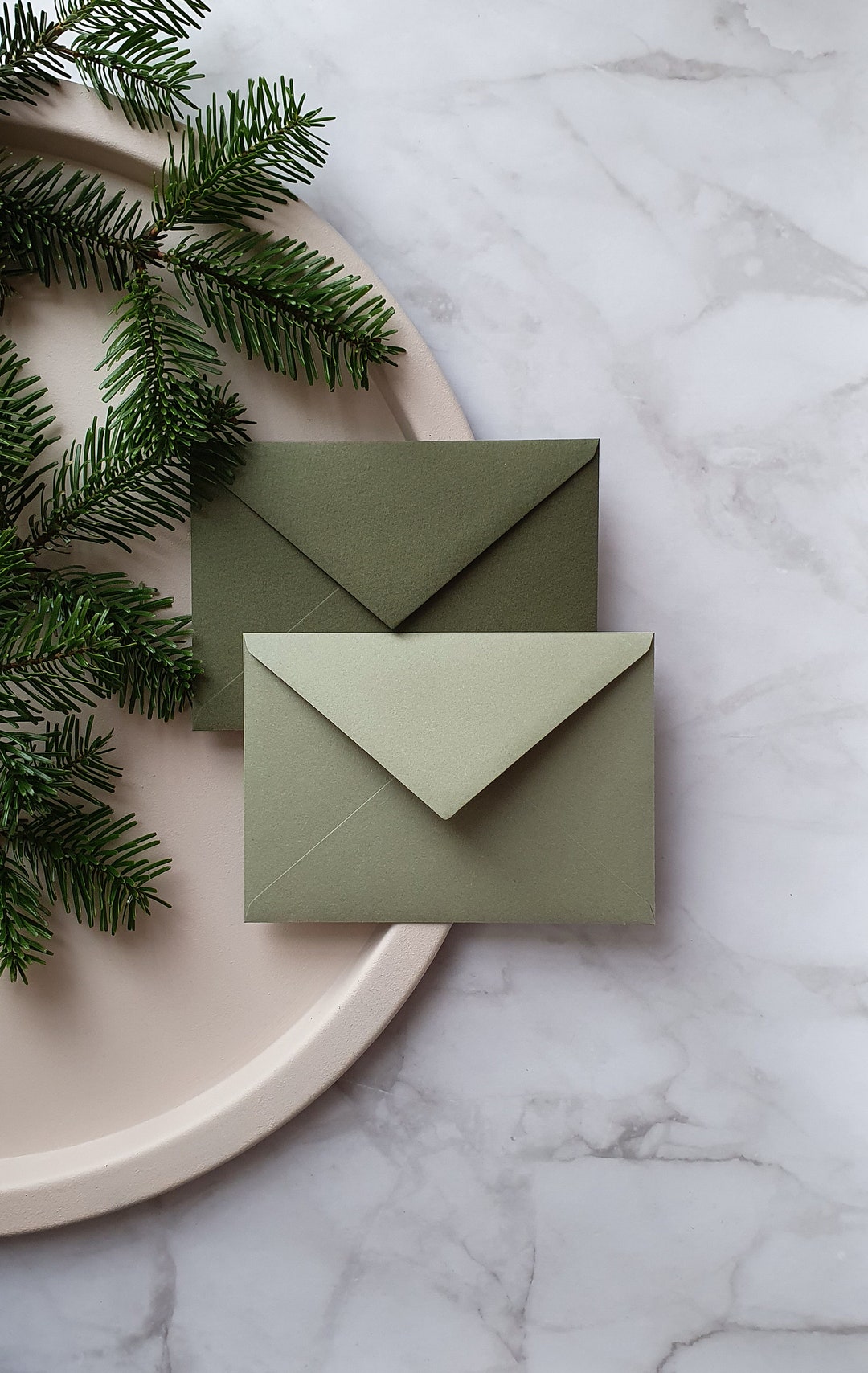 Olive Envelope Greenery Invitation Envelope Minimalist Wedding ...