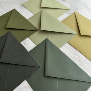 C6 Olive Envelope Greenery Invitation Envelope Minimalist Dark Green ...