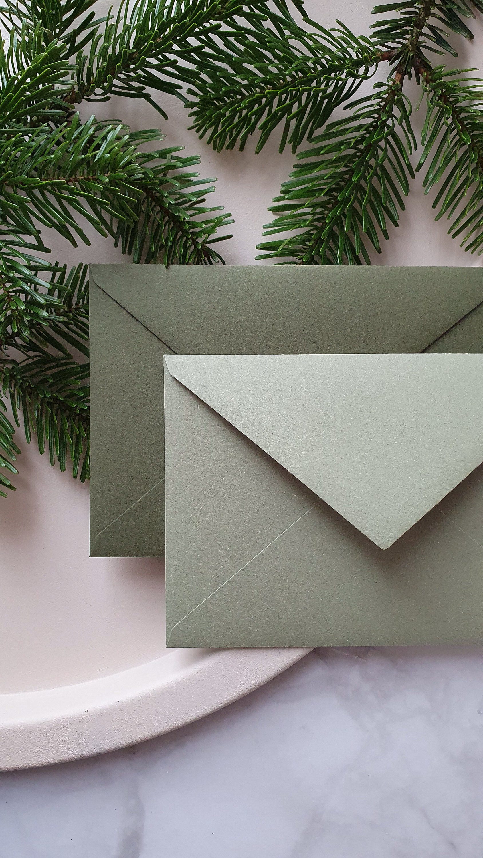 Olive Envelope Greenery Invitation Envelope Minimalist Wedding ...