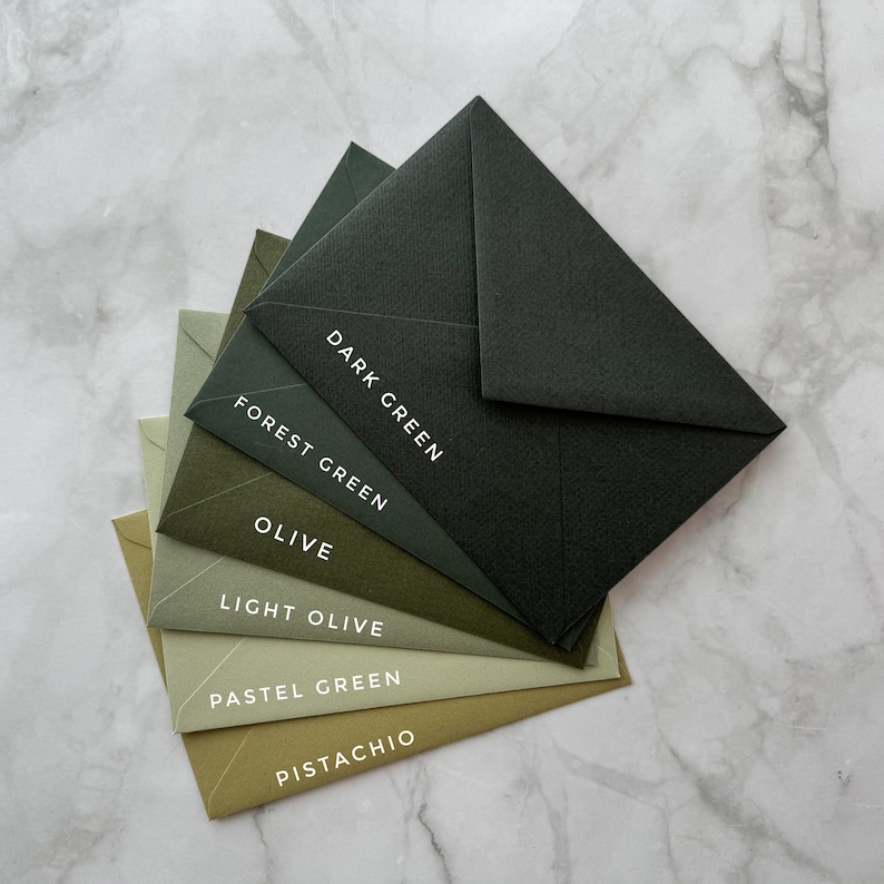 C6 Olive Envelope Greenery Invitation Envelope Minimalist Dark Green ...