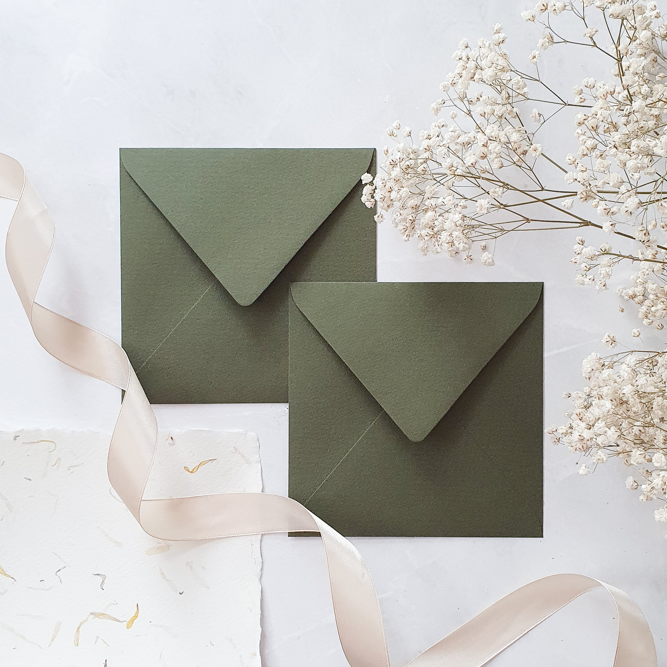 Olive Envelope Greenery Invitation Envelope Minimalist Wedding ...