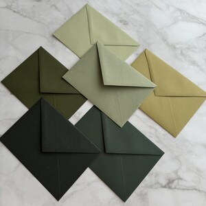 C6 Olive Envelope Greenery Invitation Envelope Minimalist Dark Green ...