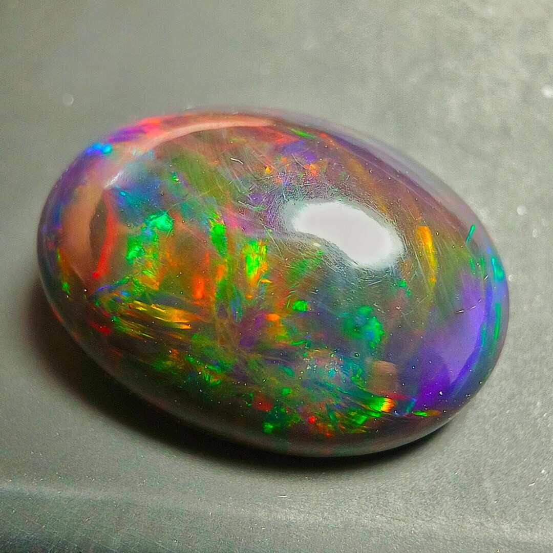 11.40 CT Exclusive Ethiopian Multi Fire Opal Oval Cut Loose Cabochon Black Fire Opal Loose ...