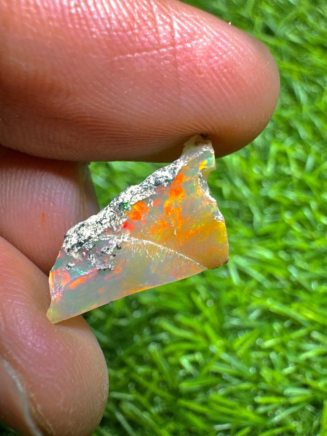 2.60 Cts, AAA Natural Ethiopian Opal Rough, Multi Fire Opal Rough, Opal ...