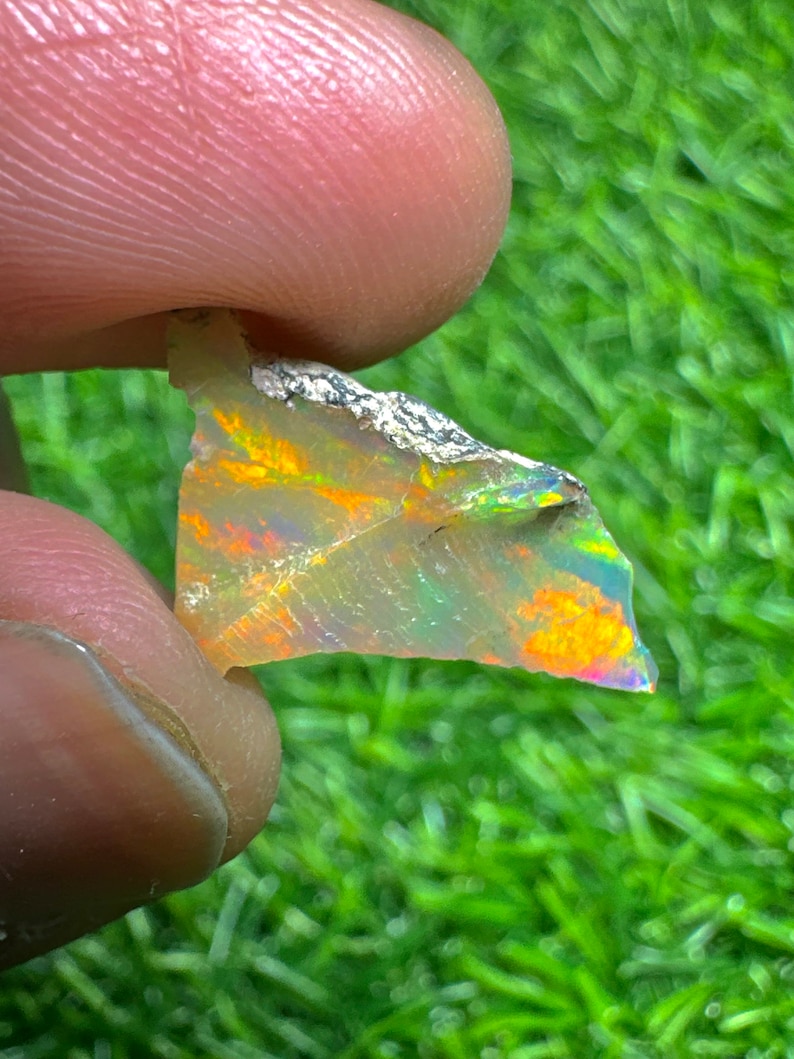 2.60 Cts, AAA Natural Ethiopian Opal Rough, Multi Fire Opal Rough, Opal Rough Gemstone , Welo ...