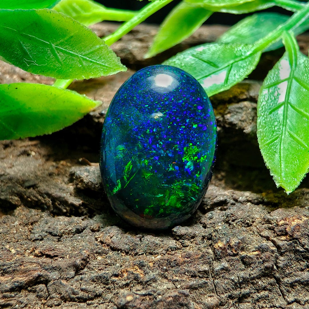 Genuine Natural Opal Stone Lash Green Black Opal Cabochon 4.50 CT Oval ...