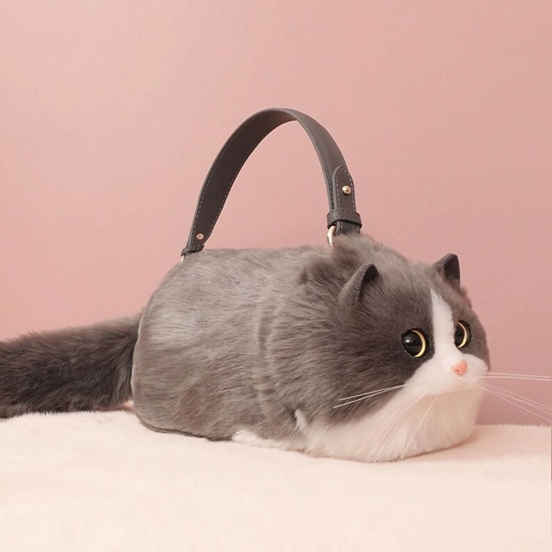 British Shorthair Cat Two-tone Blue White/handbag/crossbody Bag/faux ...
