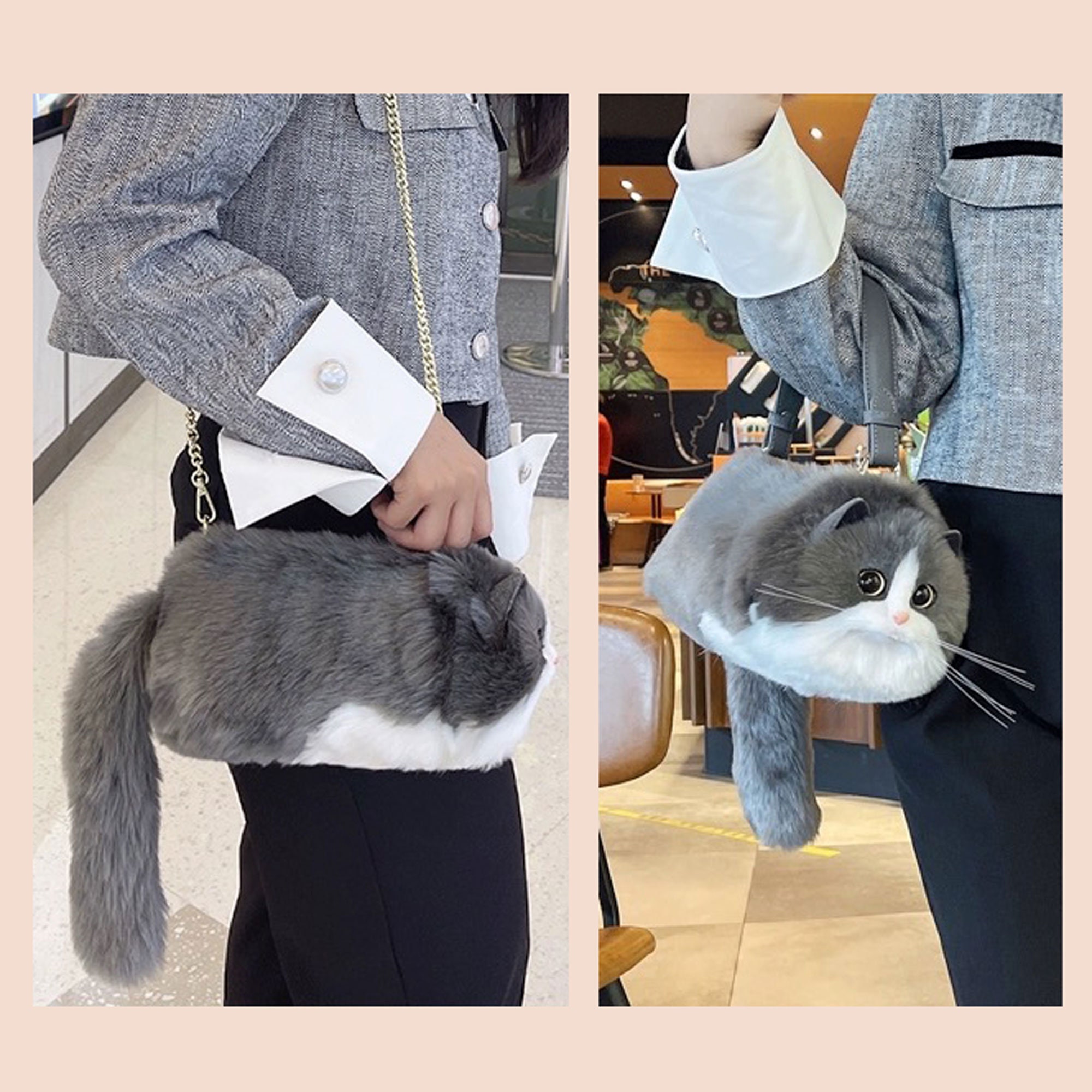 British Shorthair Cat Two-tone Blue White/handbag/crossbody Bag/faux ...