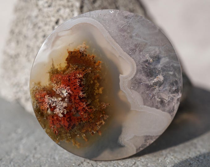 Orbicular White Banded Moss Agate Cabochons Gemstone Jewelry Agate ...