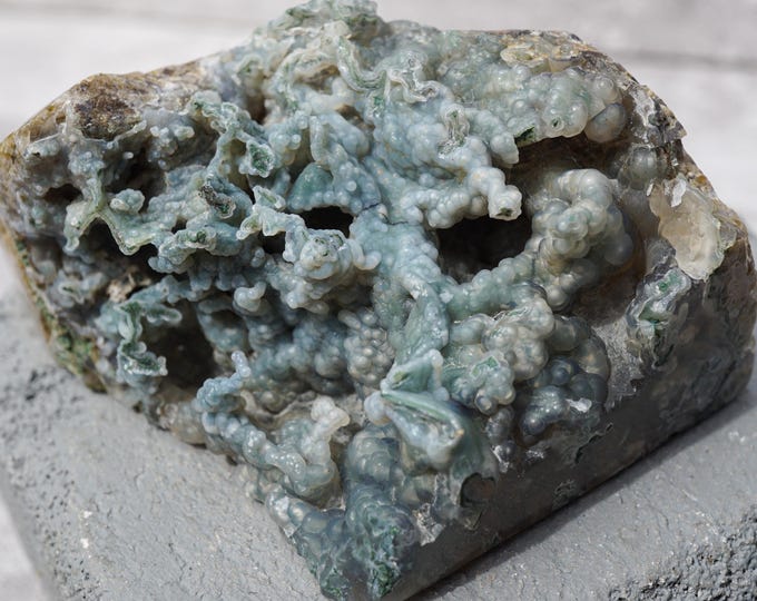 Beautiful Bortryoidal Plume Agate Combine Green Moss Agate Specimen ...