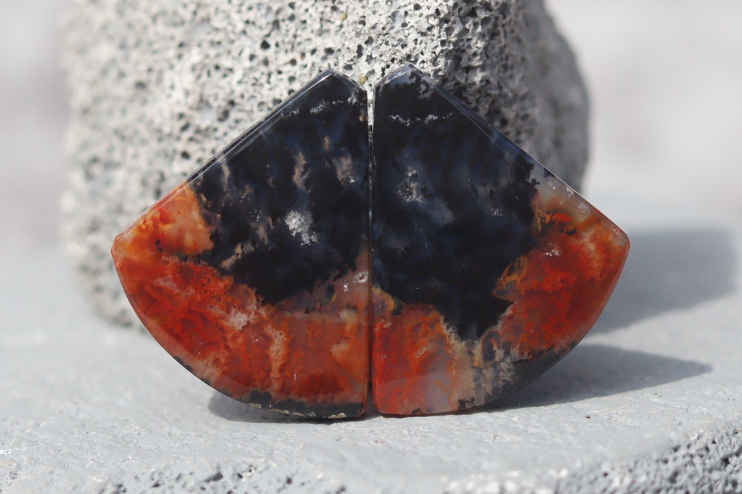 Authentic Red Plume Agate Chains of Life Cabochon Gemstones Art ...