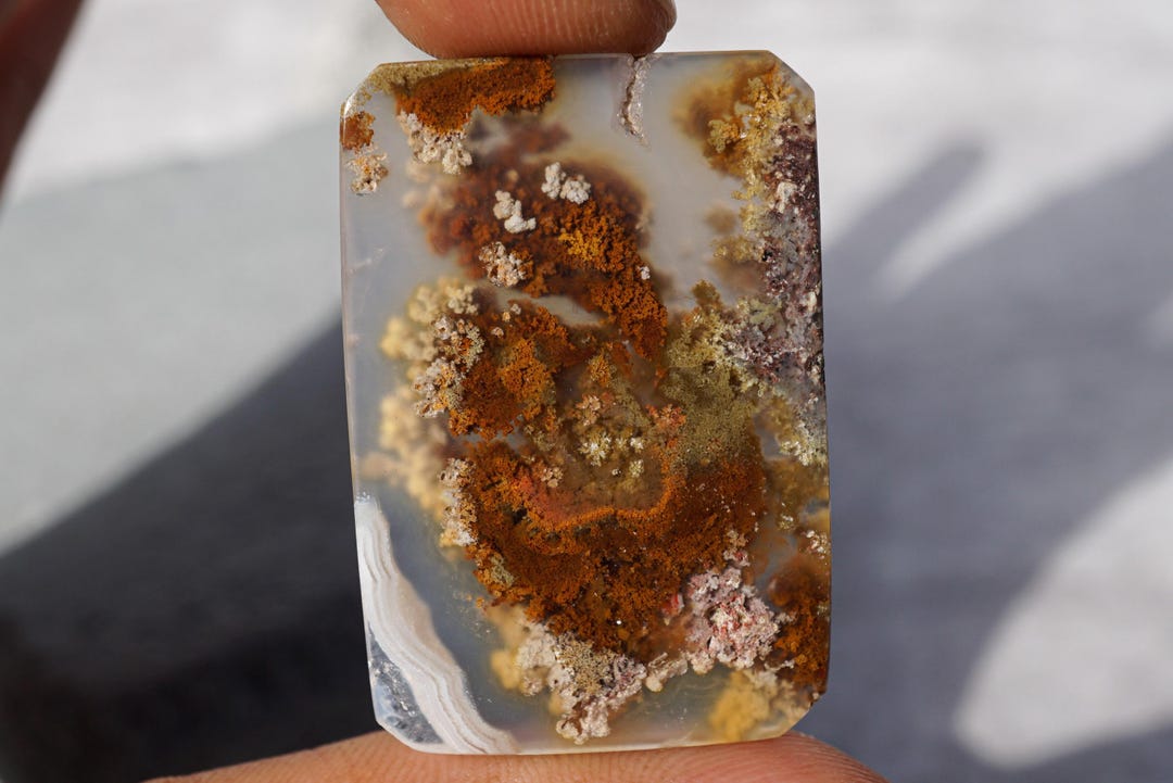 Grade AAA Moss Agate With White Crazy Lace Agates Pendant Gemstone ...