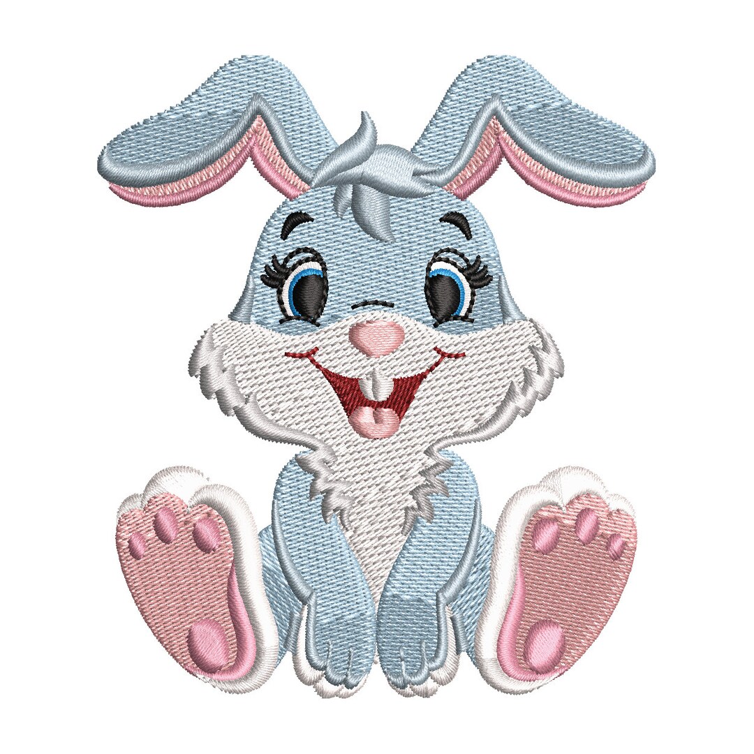 Download Cute Bunny Rabbit Embroidery Design for Baby Blanket Towel ...