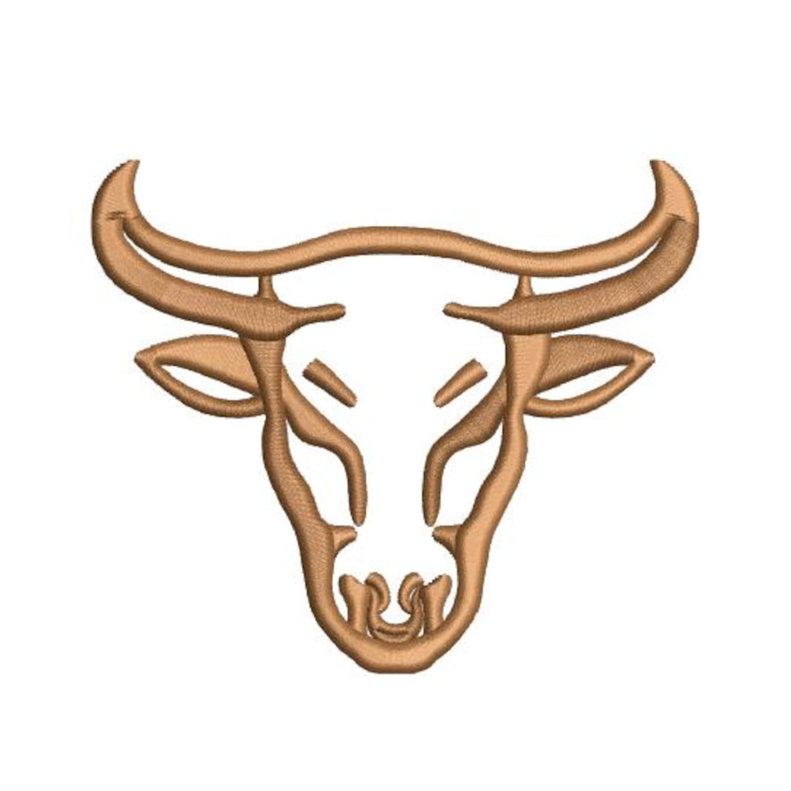 Download Bull Cow Head Embroidery Design for Cap Jacket Bag Hoodie T ...