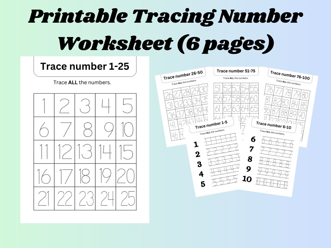Tracing Numbers, Number Tracing Worksheets, Printable Number Worksheet ...