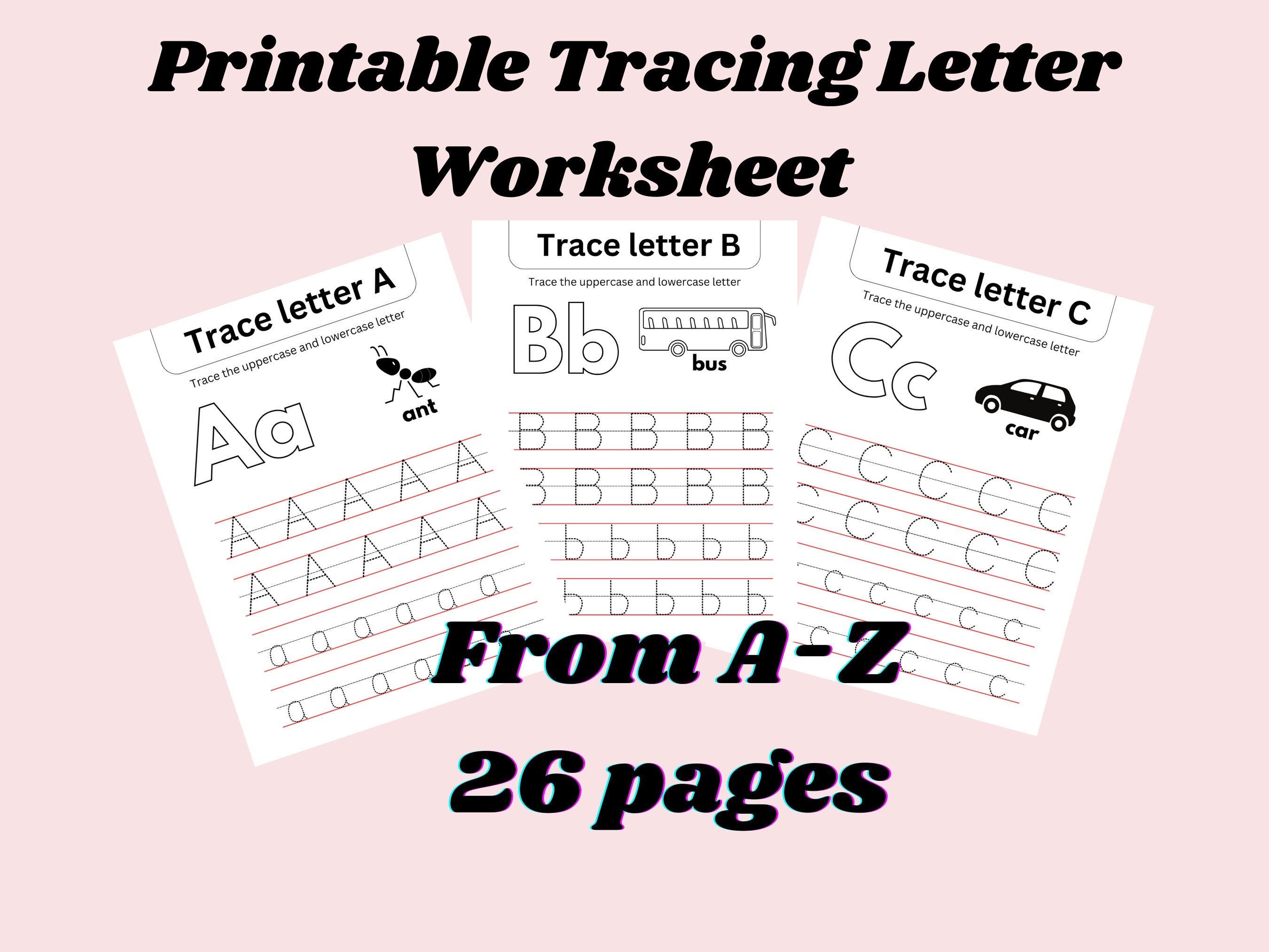 Printable Tracing Worksheet, Alphabet Worksheet, Pre Handwriting ...