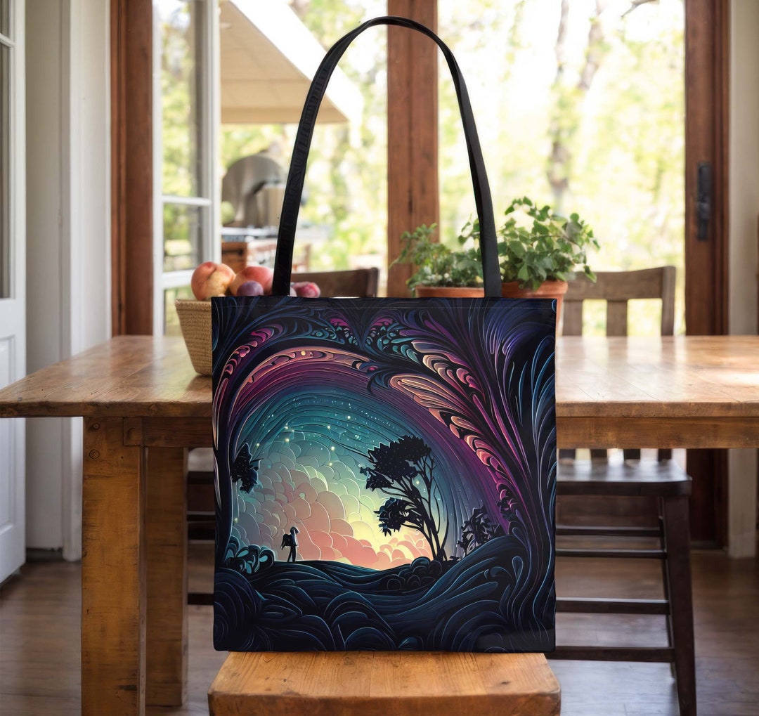 Tote Bag Aesthetic Nightime Florals 01 Tote Bag Literary Tote Bag ...