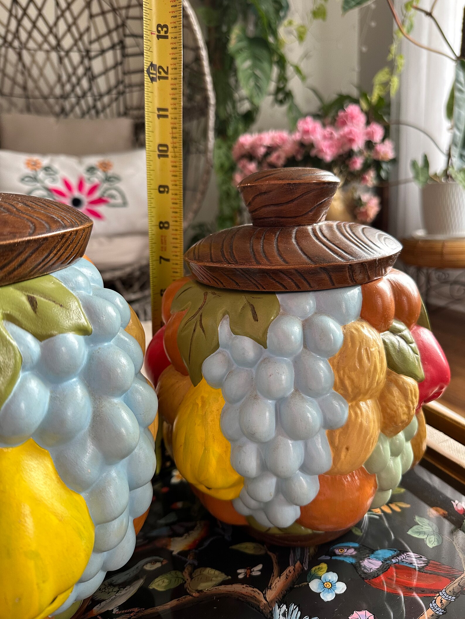 Vintage Ceramic Fruit Cookie Jar Set of 2 - Etsy