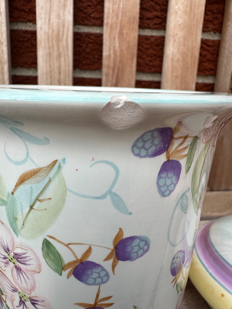 Capriware Ceramic Sealing Canister Set / Flower & Berry Design #15 - Etsy